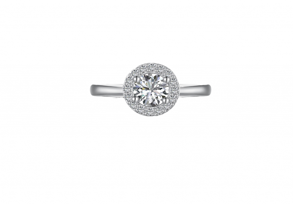 Round Halo Diamond Simulants Engagement Ring – QNORA™